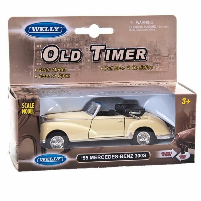 Машинка инерционная Welly 42341 Велли Модель винтажной машины 1:34-39 Mercedes-Benz 300S 1955
