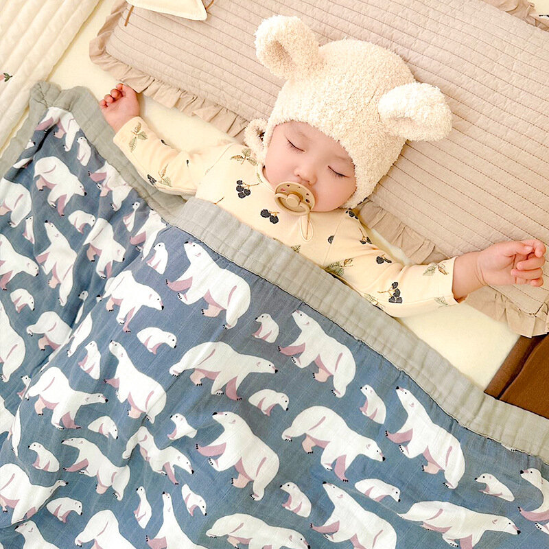 Четырехслойное марлевое одеяло из бамбукового хлопка, полотенце для купания детей, детское одеяло, пеленка для новорожденных, одеяло для детского сада