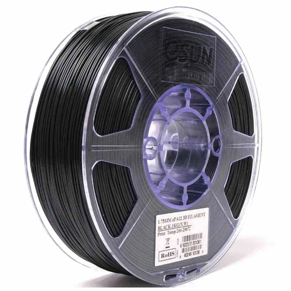 Катушка пластика ESUN ePA12, черная, 1.75 мм 1 кг PA12-175B1TZ1