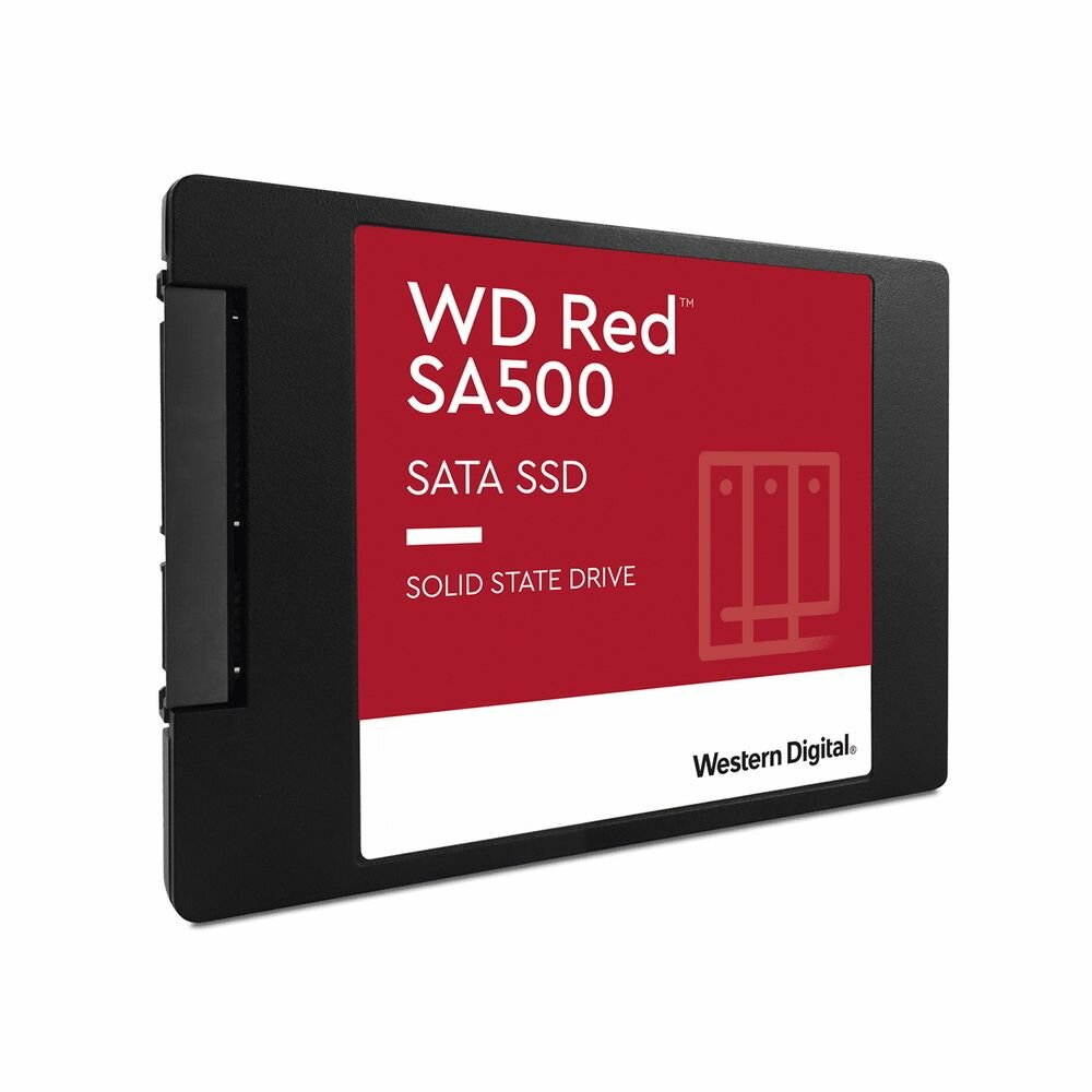Твердотельный накопитель SSD WD SA500 WDS100T1R0A 1TB 2.5" Client SATA 6Gb/s, 560/530, IOPS 95/85K, MTBF 2M, 3D TLC,600TBW, NAS, Retail