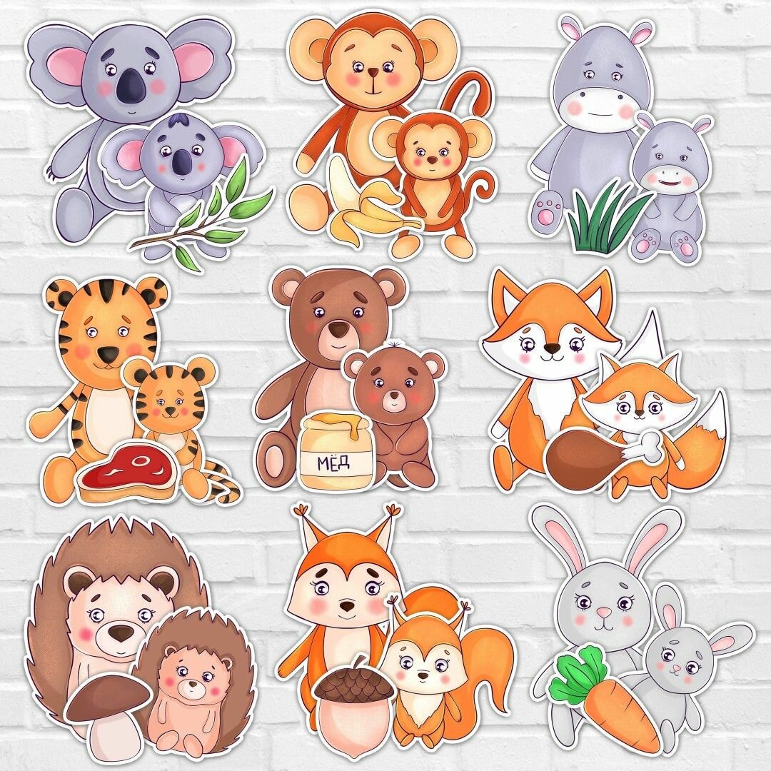 Книжка-малышка "Мама, малыш и что они едят" на липучках, серый