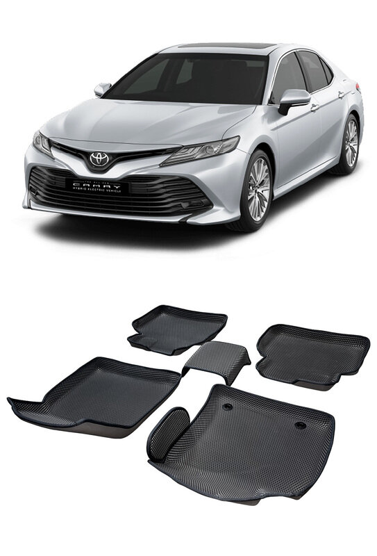 Toyota Camry VIII (XV70) верхняя педаль, пресс борта 2017 - коврики EVA Smart Комплект в салон+