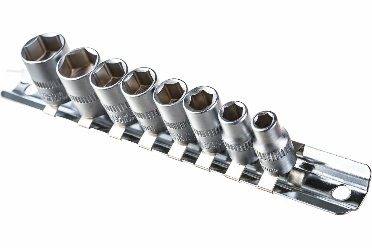 Рокот 736-180 Набор торцевых головок 6-гранных 1/4 дюйма 5-13 мм 8 шт в компактном кейсе