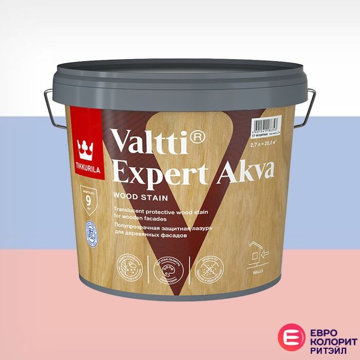Tikkurila/Tikkivala Valtti Expert Akva Антисептик для дерева 2,7 л