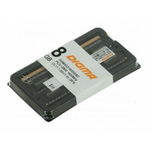 Оперативная память Digma, DDR3, 8GB (1x8 GB), 1600 MHz, CL11, SO-DIMM