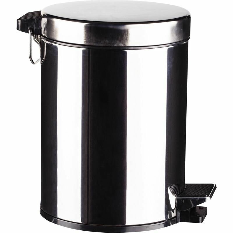 Ведро мусорное с педалью, 5 л, нержавеющая сталь, металл с педалью, внутренний контейнер