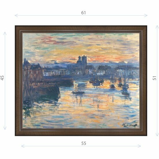 Картина Декор Депо Клода Моне Порт в Дьеппе, вечер Матовая бумага в раме без стекла 51х61 см