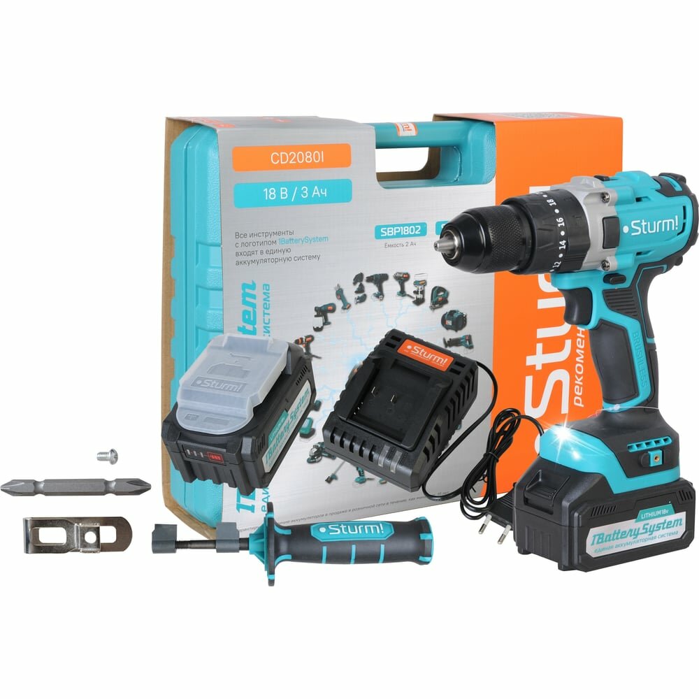 Аккумуляторный шуруповерт Sturm CD2080I