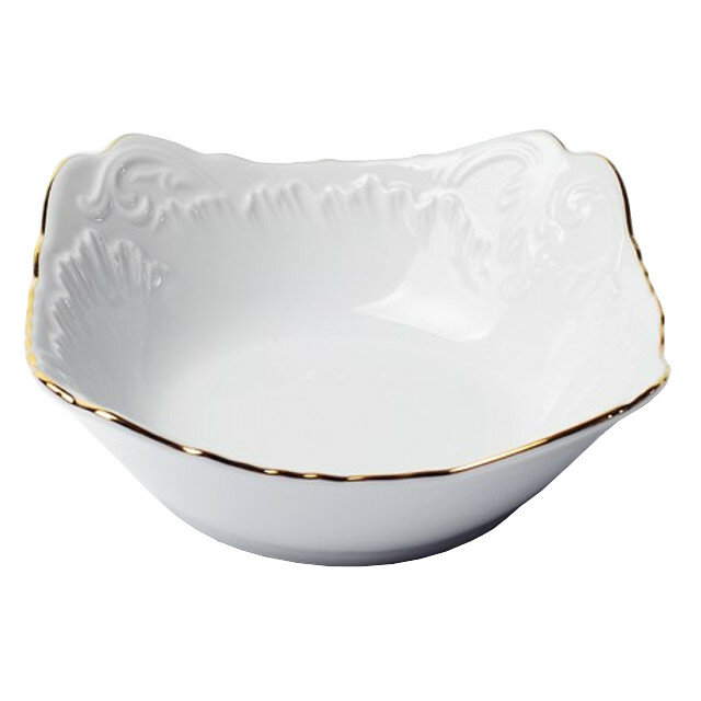CMIELOW Рококо салатник с золотой отводкой, 14х14см, фарфор 0,2 л для сервировки
