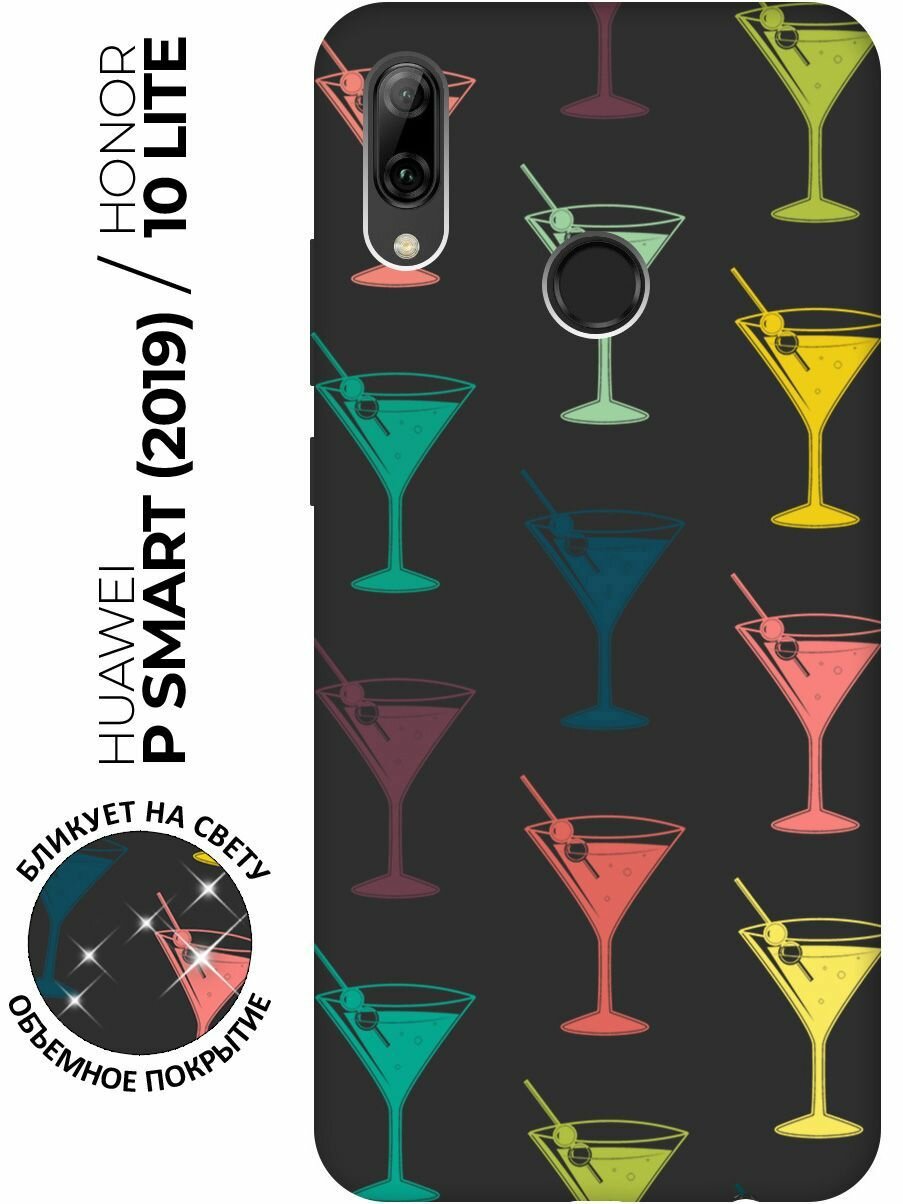 Матовый чехол Vermouth для Honor 10 Lite / Huawei P Smart (2019) / Хуавей П Смарт (2019) / Хонор 10 Лайт с 3D эффектом черный