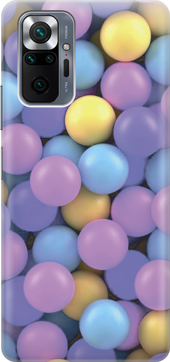 Силиконовый чехол Сиреневые шары на Xiaomi Redmi Note 10 Pro / Сяоми Редми Ноут 10 Про
