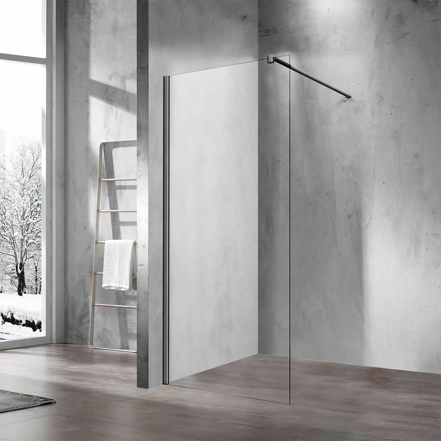 Душевая перегородка Vincea (Винчея) Walk-In VSW-1H600CLGM, 600х2000, вороненая сталь, стекло прозрачное