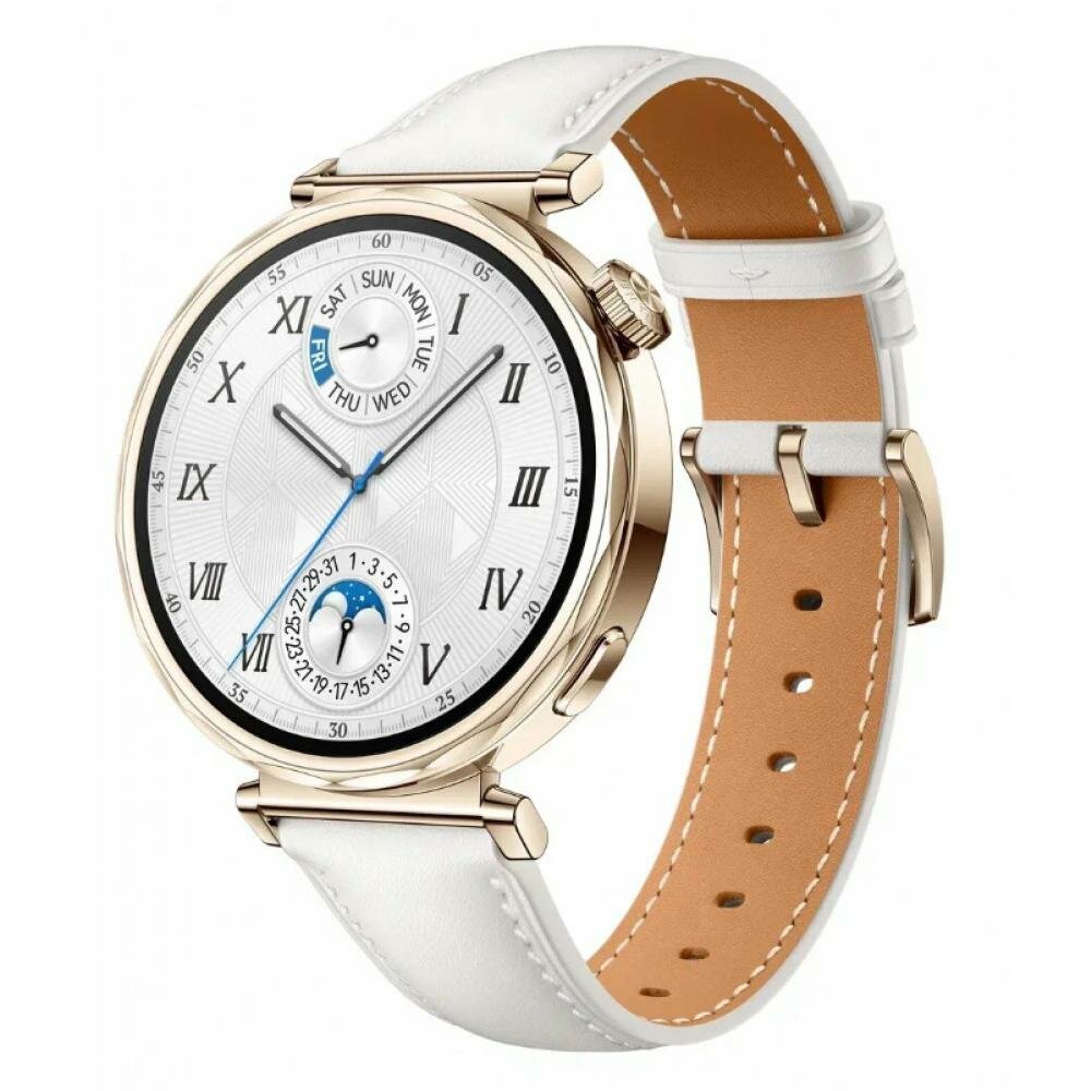 Умные часы HUAWEI Watch GT 5 41mm (JNA-B19) RU, Белый с кожаным ремешком