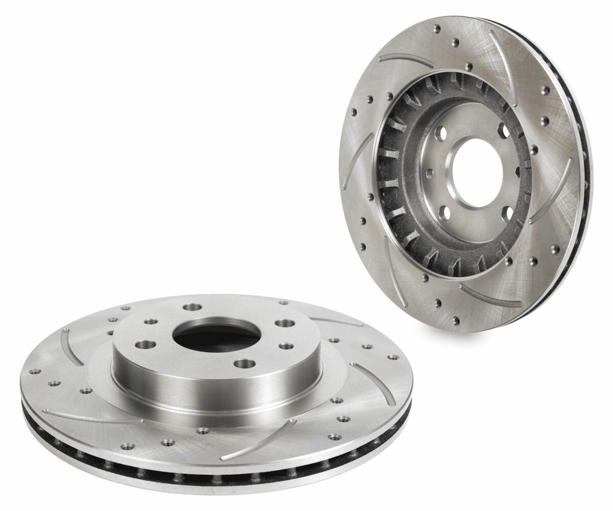 Диск тормозной Volram VR27118 Sport передний вентилируемый перфорированный с проточкой d260мм R-14 h20,25мм Lada ВАЗ-2110, Калина/Kalina, Приора/Priora, Гранта/Granta R-14