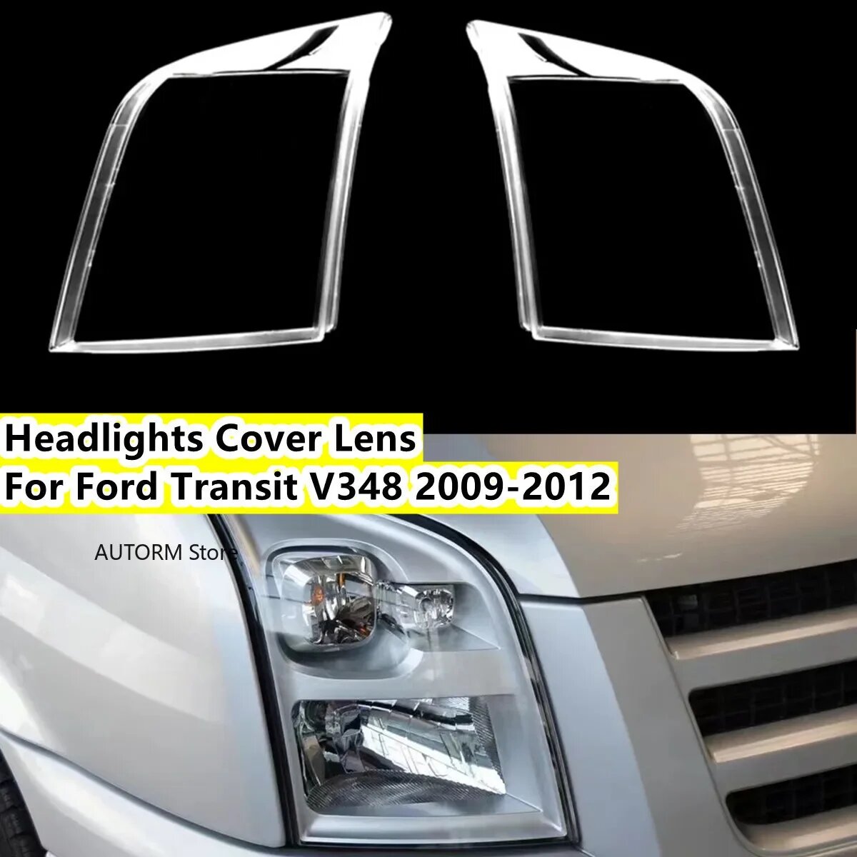 Правая/левая автомобильная фара, стеклянная крышка, крышка абажура для Ford Transit V348 2009 2010 2011 2012, крышка фары Only Left