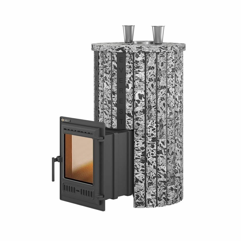 Печь для бани Эверест "Steam Master 38 чугун" Ламель Пироксенит Элит, S-20