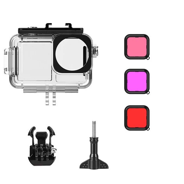 CHOHO Водонепроницаемый чехол для DJI Osmo Action 3 4 5 Pro красный Case With Filters