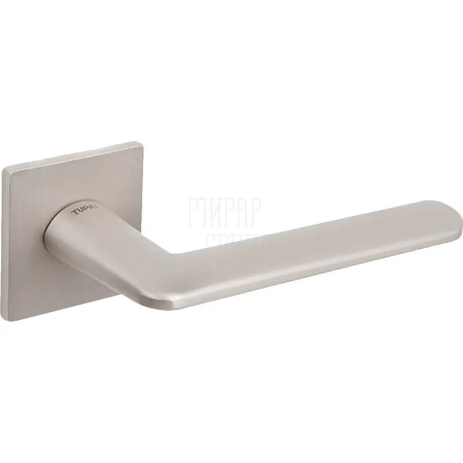 Дверная ручка на квадратной розетке Tupai Eliptica 3098 5S Q (на тонком основании 5 мм) никель