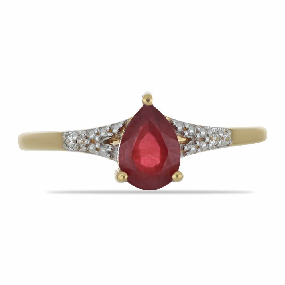 Кольцо, серебро, 925 проба, циркон, рубин