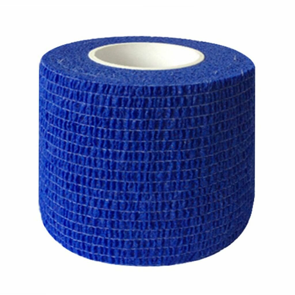 Спортивный защитный комплект, Бинт защитный самоклеющийся эластичный-темно-синий.