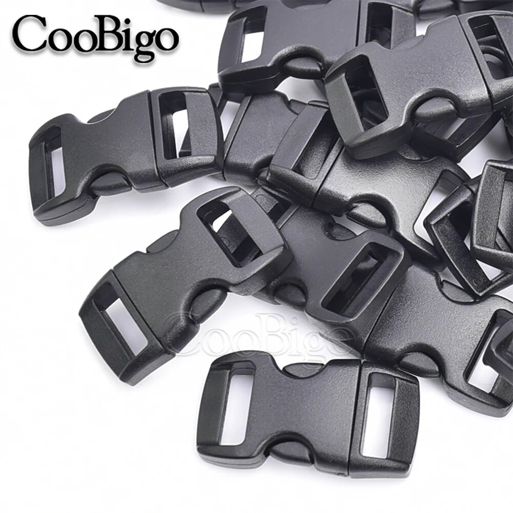 Пластиковые пряжки CooBigo черные 100 шт