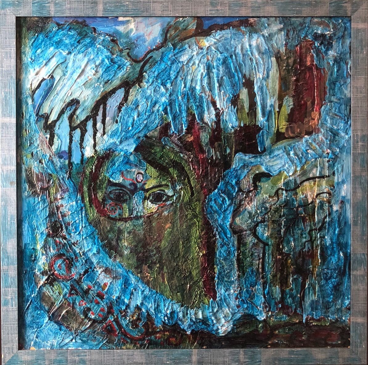 Картина Золотаревой Марины "Память" 60x60 см, оргалит, акрил, текстура, 2011 год