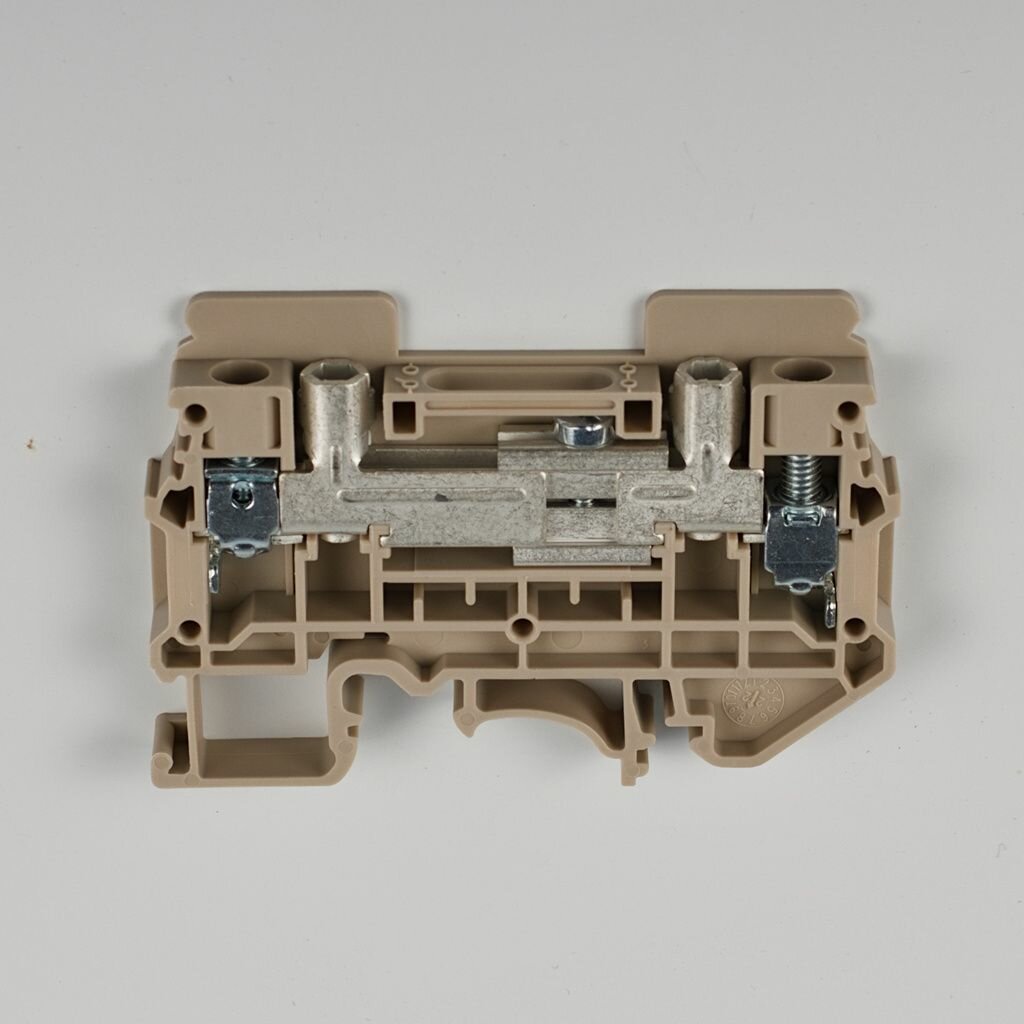 DKTD6N Клемма измерительная, проходная, винтовая, 41A, 800B, 0.5-6.0 мм2, цвет бежевый, Dinkle.