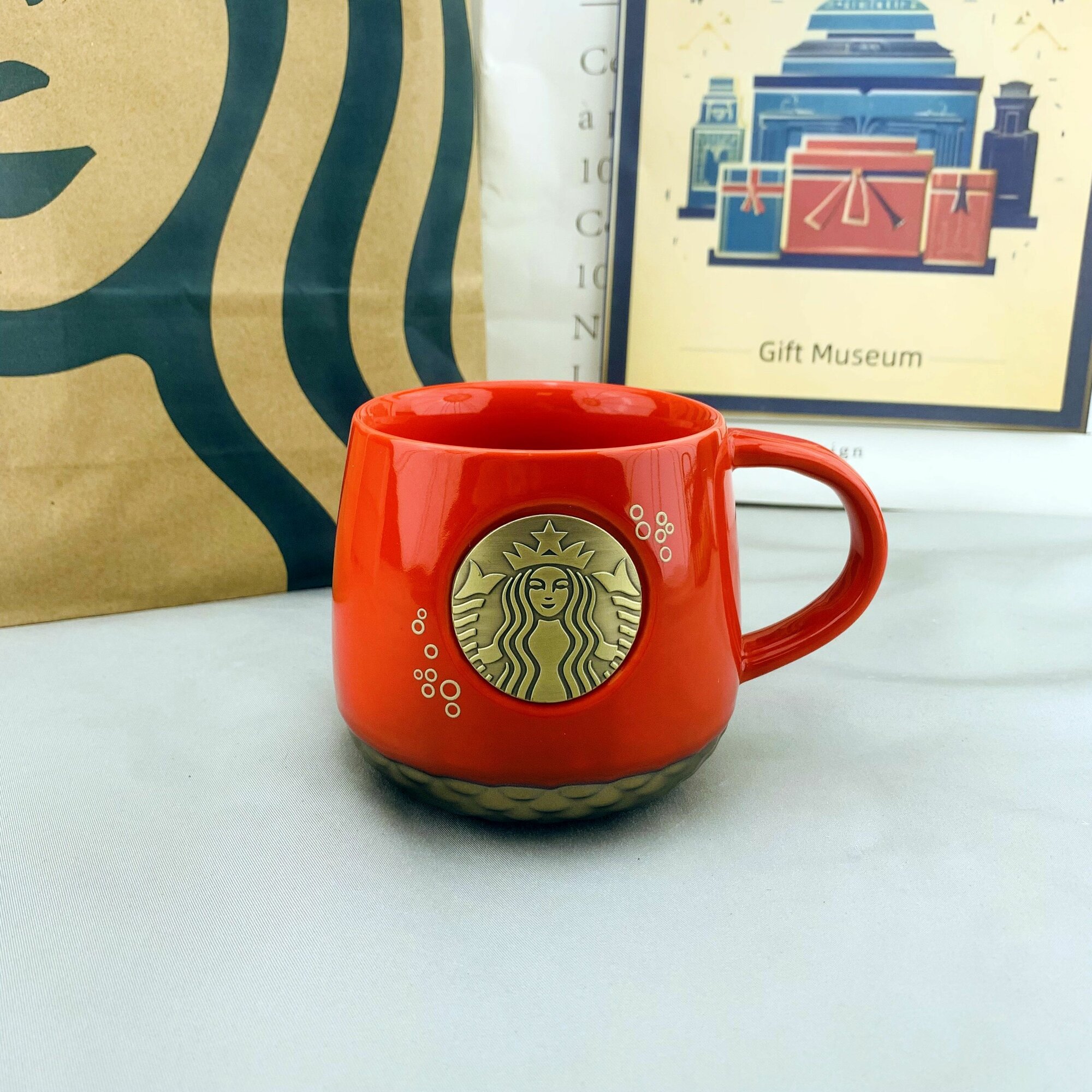 Кружка Red collection Tramontano, керамика, 414мл, красная, с глазурованным покрытием