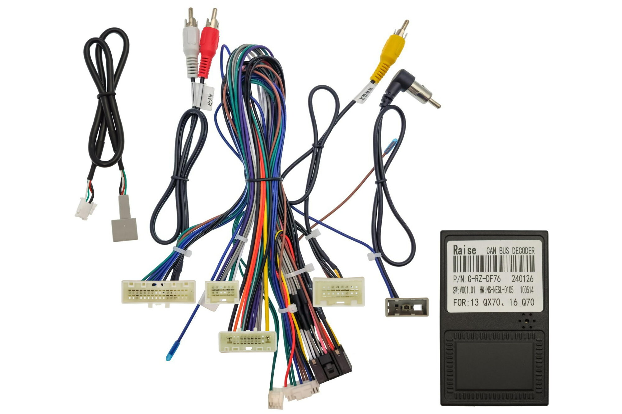 Комплект проводки Infiniti Q70 2013 - 2019, QX60, JX35, QX70 2013 - 2017 для авто без Navi для установки Android магнитолы / Wide Media