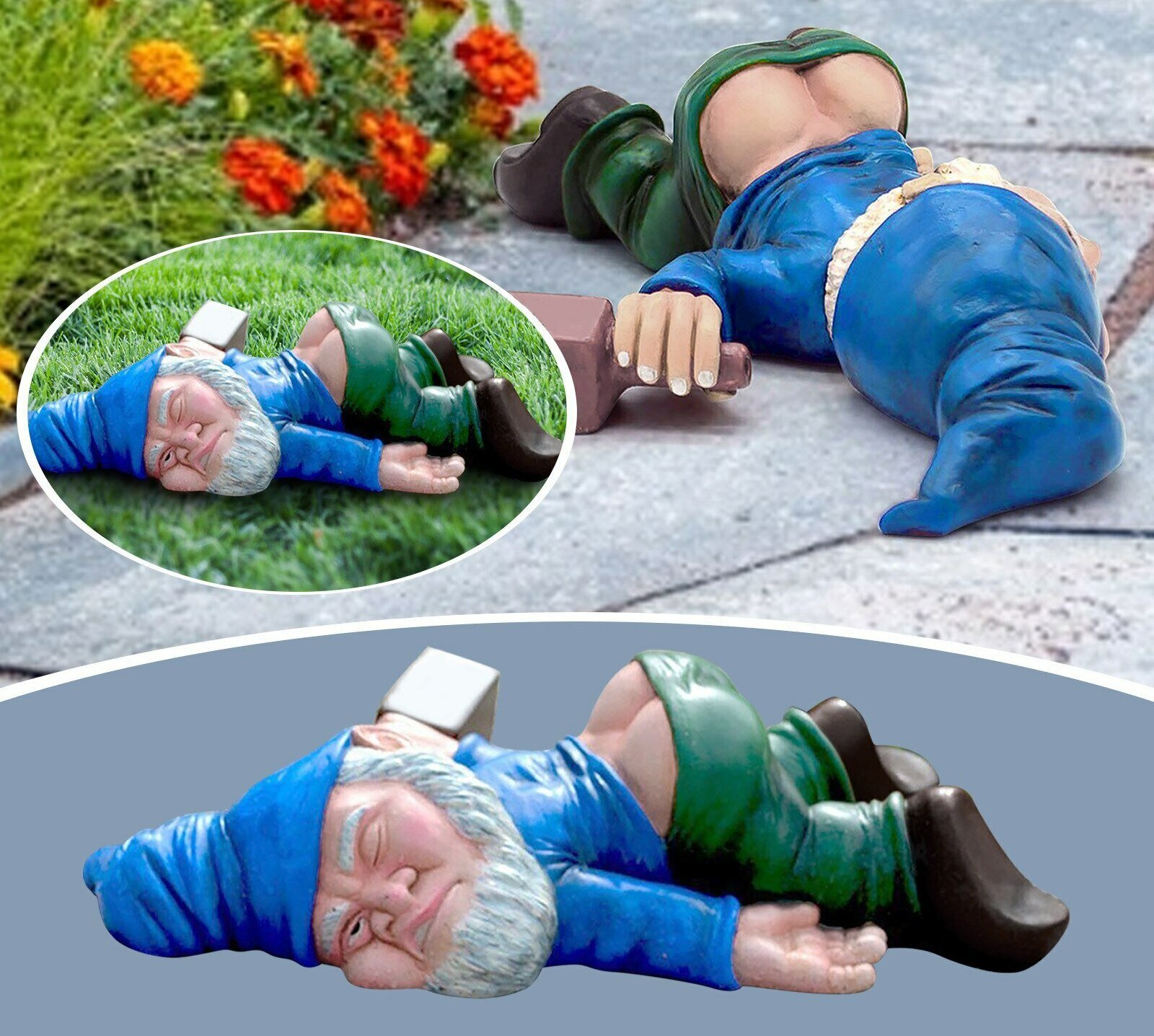 Садовая фигурка гнома для украшения сада из прочной смолы, устойчивая к влаге и солнцу, создает уют и сказочную атмосферу