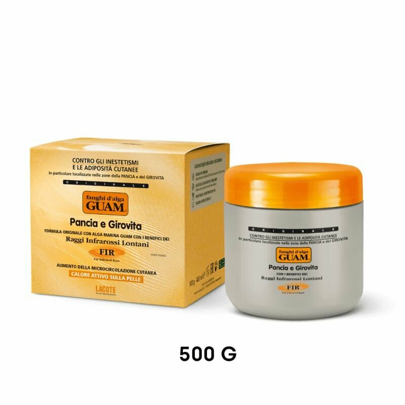 GUAM Маска моделирующая для живота и талии с микрокристаллами Турмалина, 500 г