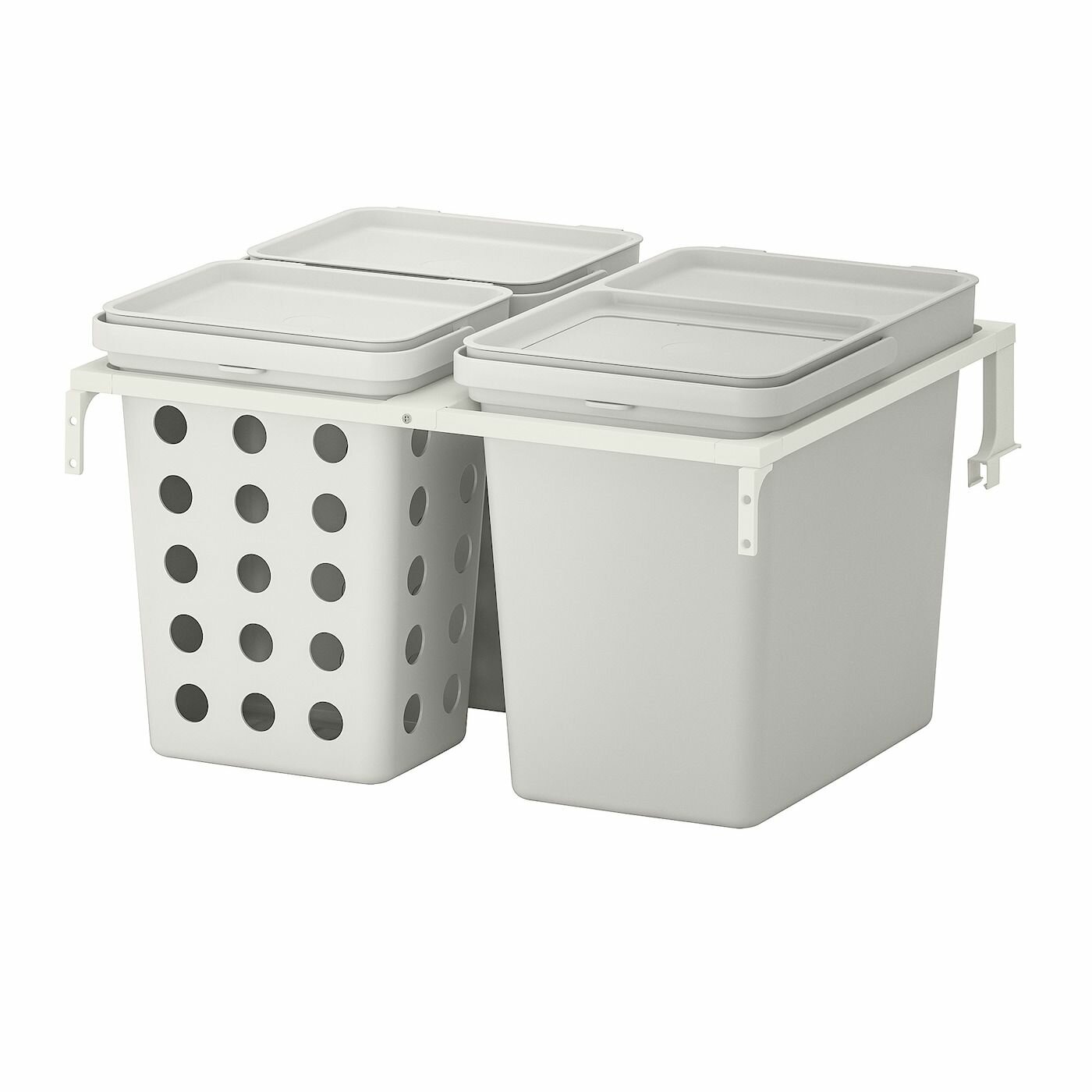 Решение для сортировки мусора IKEA HALLBAR 293.088.29, 42 л, для кухонных ящиков вентилируемые методы / светло-серый