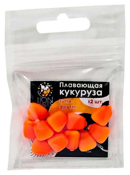 Lion Baits Кукуруза искусственная плавучая ароматизированная тутти-фрутти 12 шт