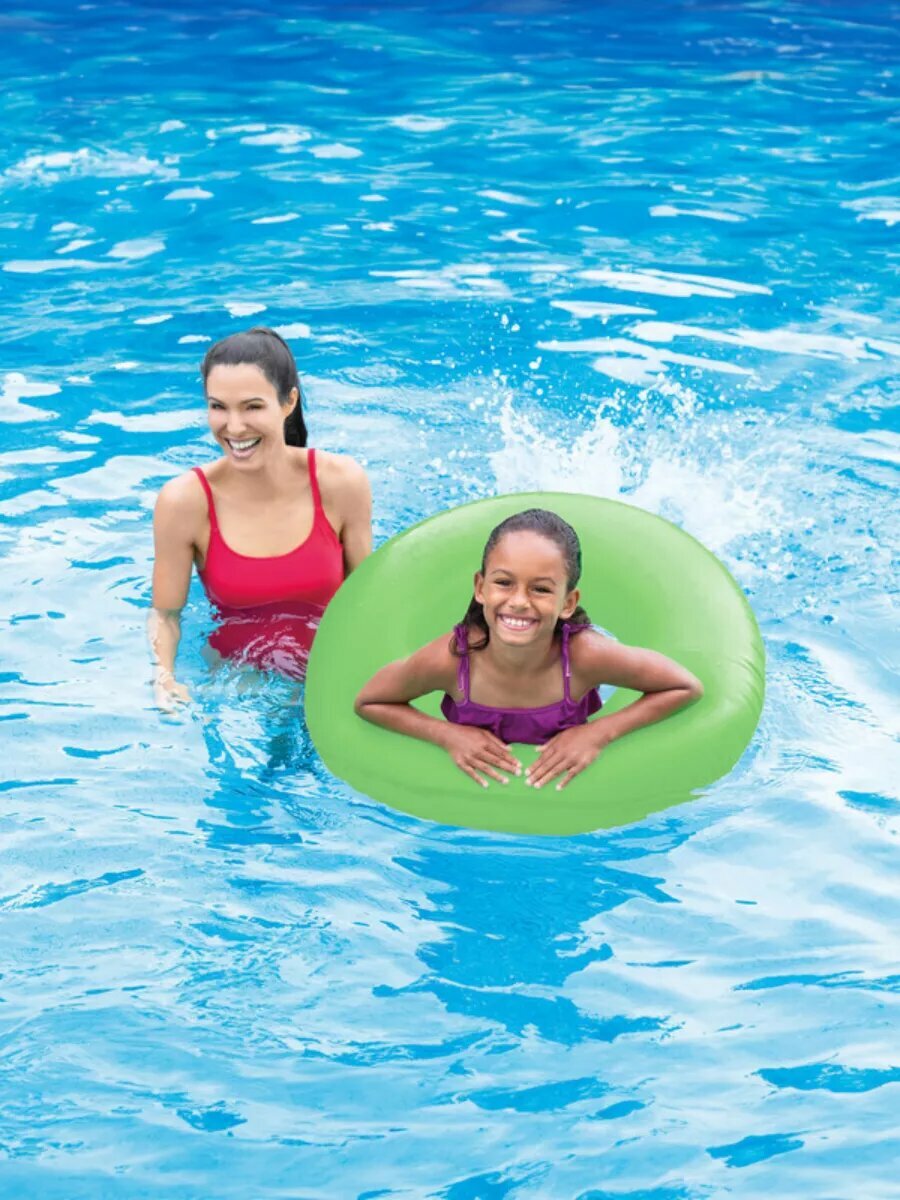 Круг для плавания надувной детский 91см, от 9 лет, INTEX, винил