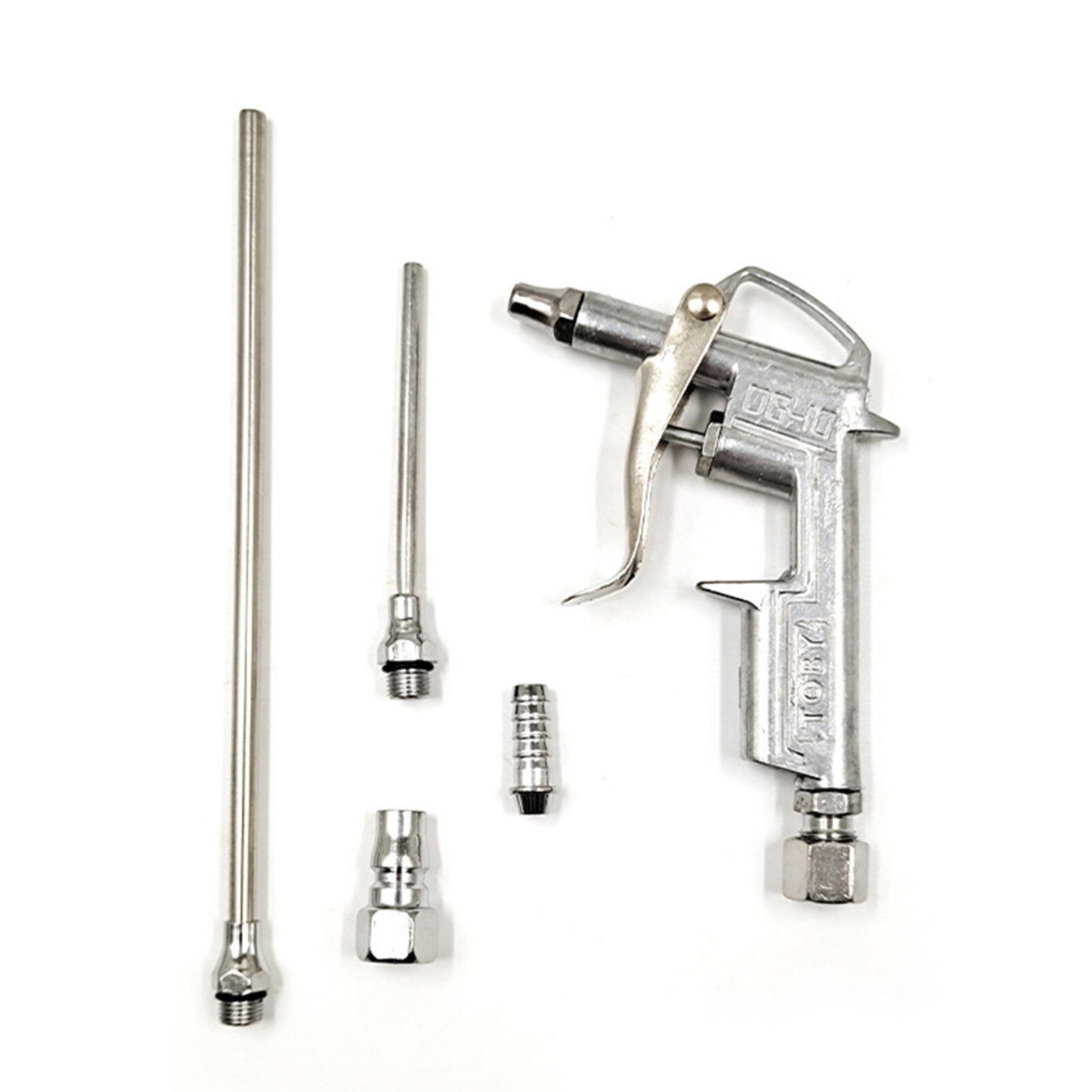 Набор из 5 мини-пневматических пневматических пистолетов для продувки пыли и очистки с 2 сменными насадками для автомобильных двигателей.