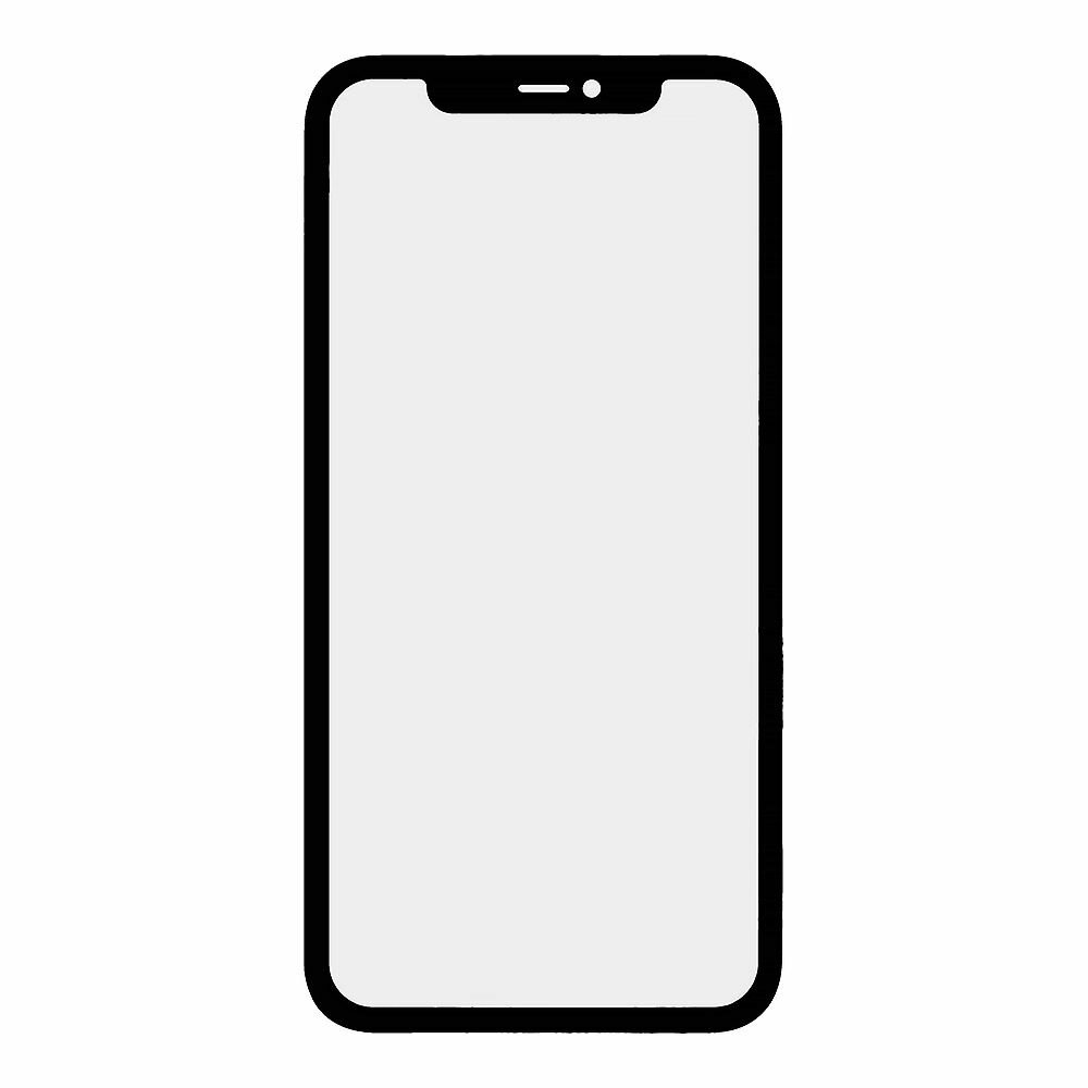 Стекло + OCA в сборе с рамкой для iPhone 11 олеофобное покрытие (черный)
