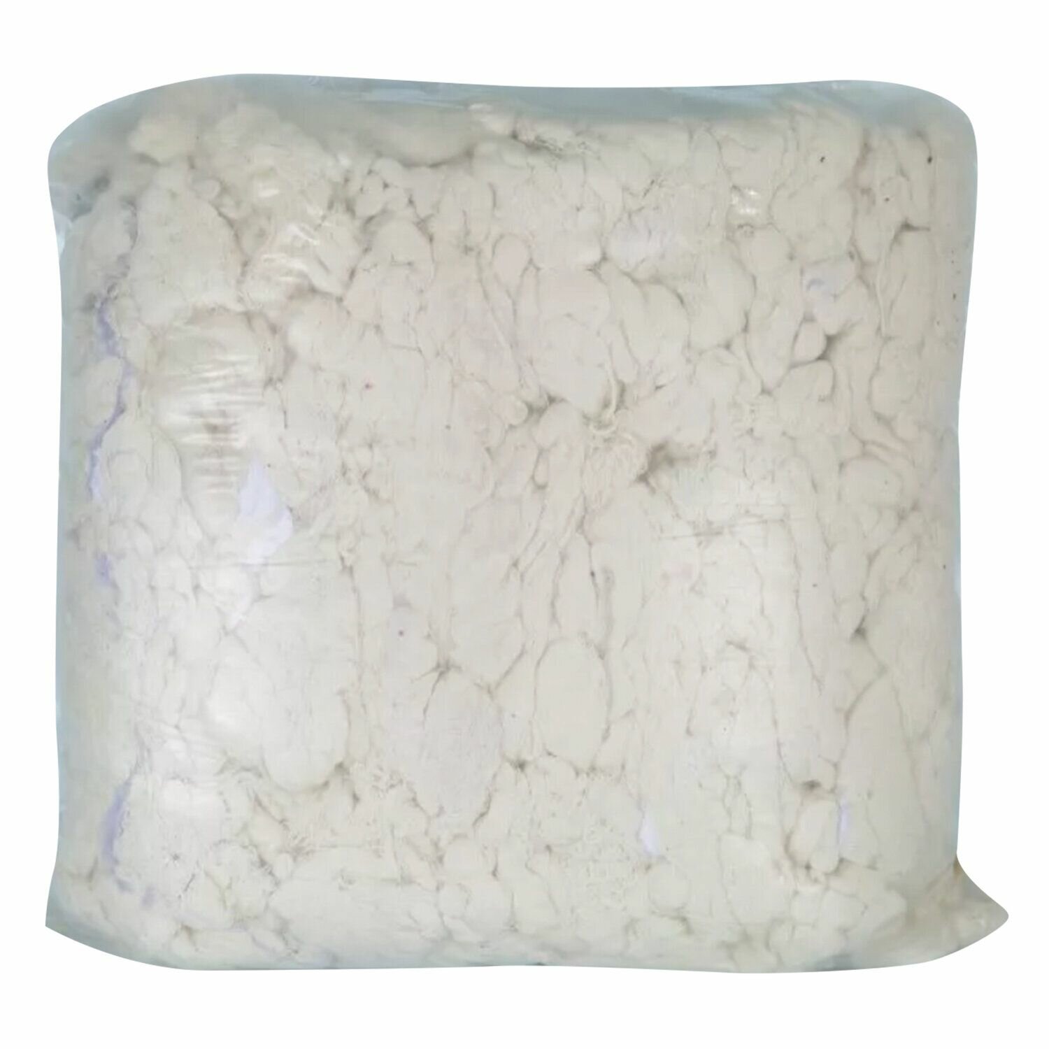 Ветошь хлопковая КНР белая, Путанка, отборная пряжа, 100% хлопок, 10 кг