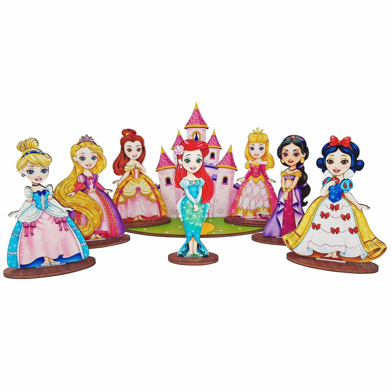Набор фигурок Нескучные игры Мир любимых сказок "Принцессы" 8 фигурок из дерева (УТ0055949)