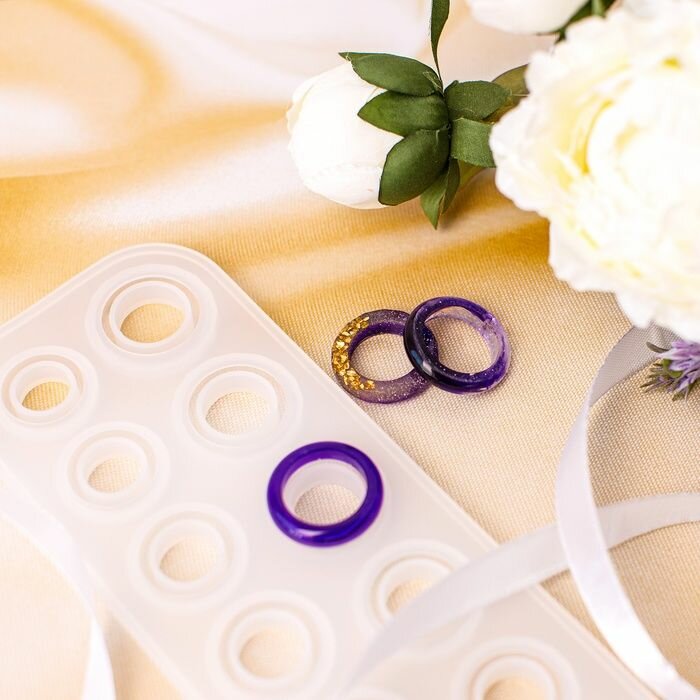 Форма-молд КНР "14 колец", универсальная, силиконовая, 7 размеров от 1,7 до 2,3 см