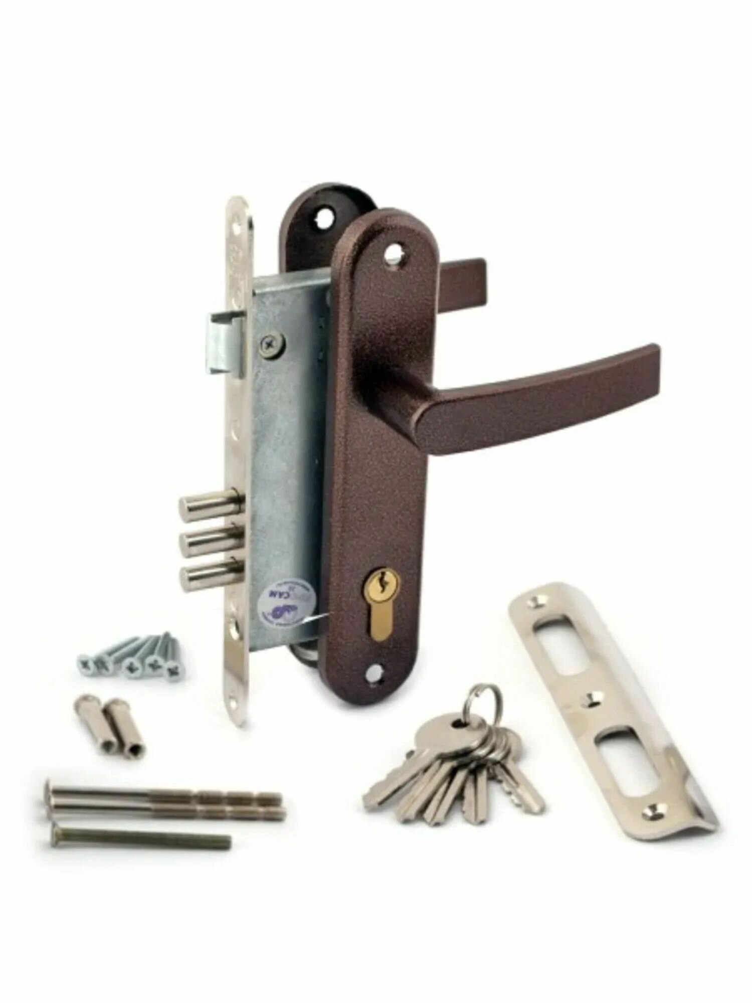 Врезной замок просам, 78104-ЗВ4-3-СП-11РФ-58, с цилиндровым механизмом, медный