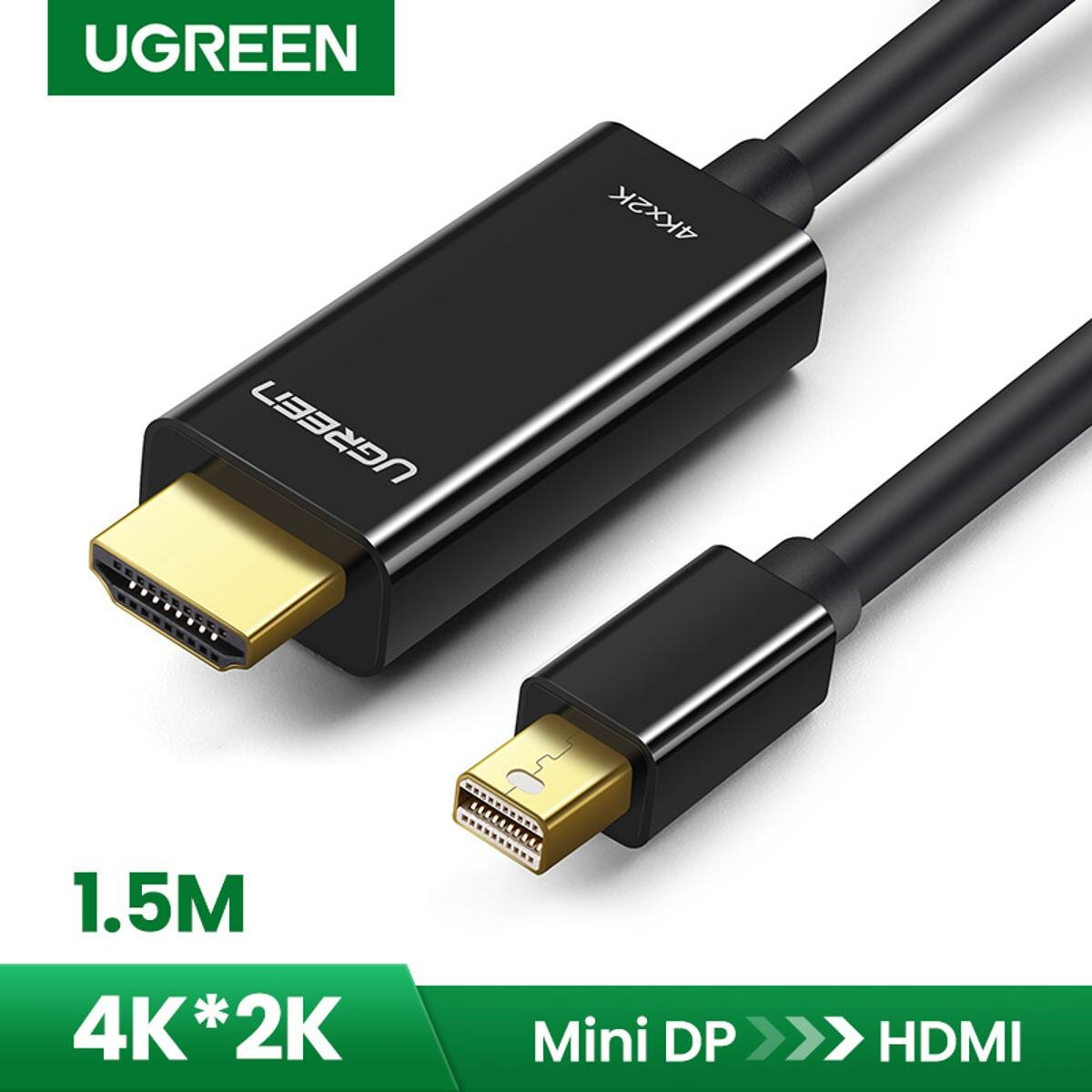 Кабель Ugreen Mini Displayport to HDMI 4K Thunderbolt 2 HDMI-конвертер для MacBook Air 13 iMac Chromebook Mini DP to HDM