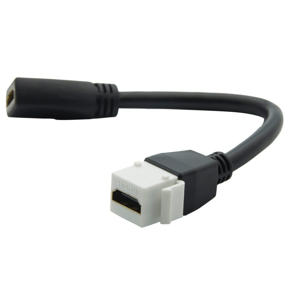 Разъем настенной монтажной пластины Keystone HDMI с гибким кабелем 20 см