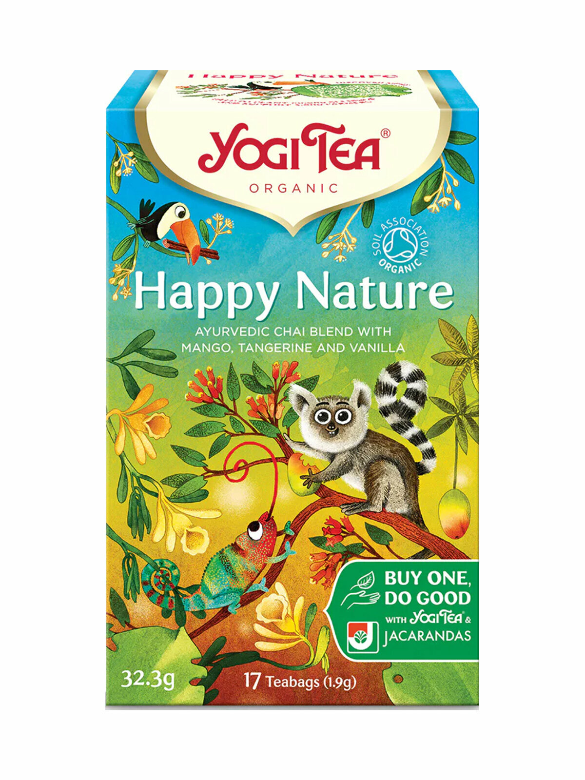 Чай в пакетиках Yogi Tea Happy Nature Натуральное Счастье, Манго, Мандарин, Ваниль, 17 пакетиков