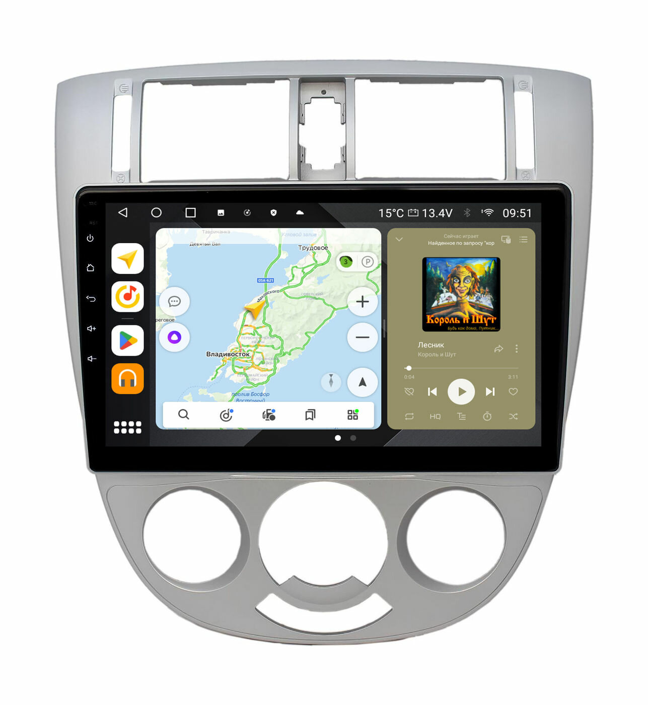 Магнитола Chevrolet Lacetti 2004 - 2013 (седан, кондиционер, серебристая) / 10 дюймов, 4/64GB, 8 ядер, DSP, 4G, Android 10 / Wide Media