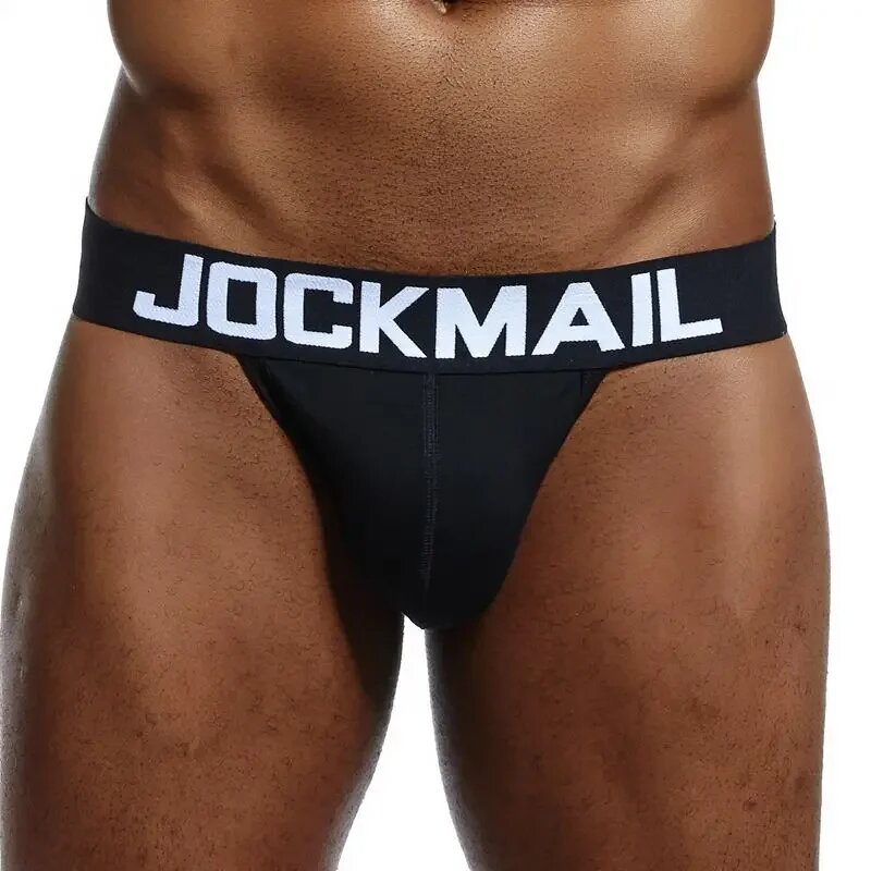 Мужские стринги JOCKMAIL из хлопка Черный, XXL, JM204BLACK