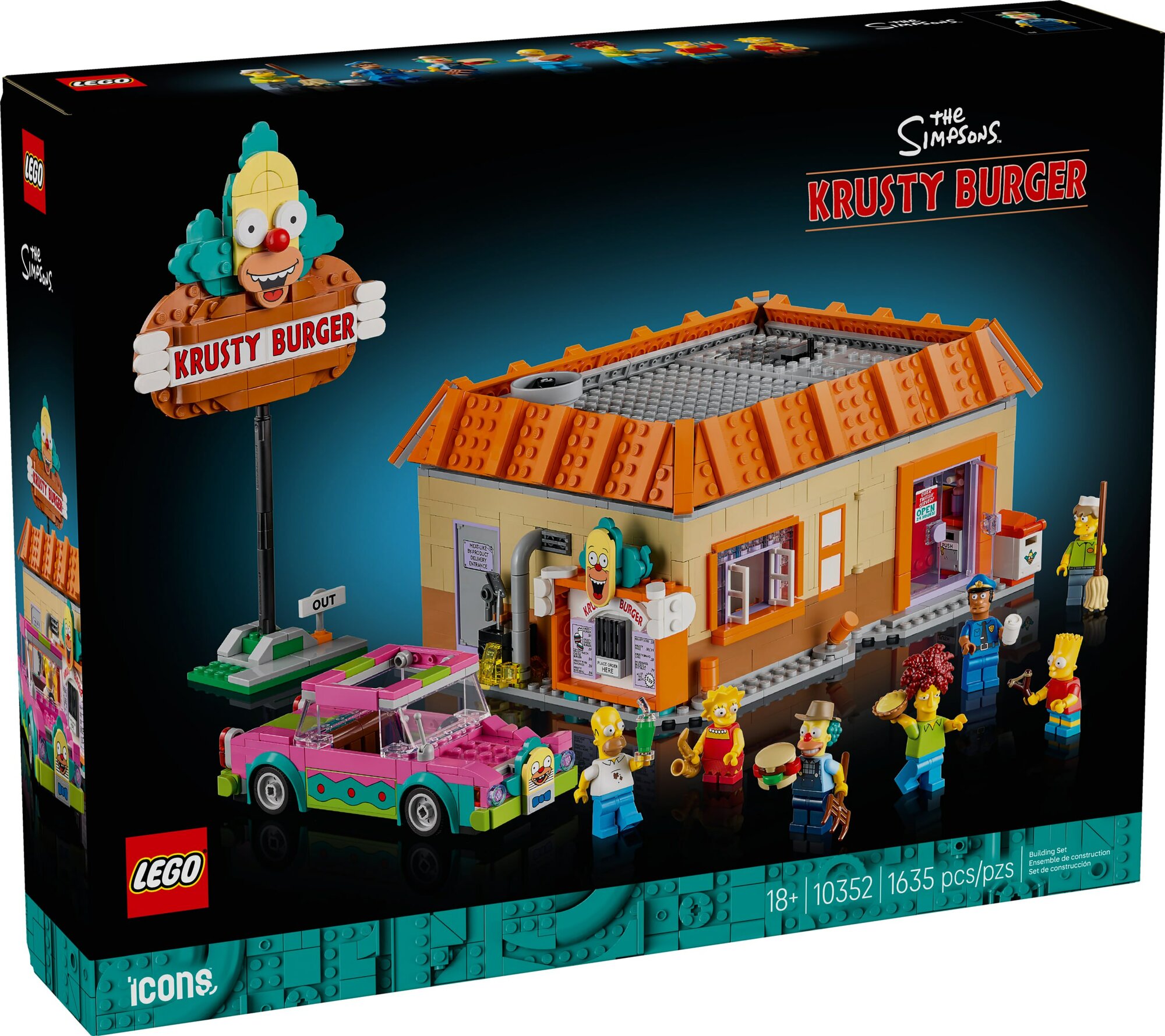 Конструктор LEGO Icons 10352 The Simpsons Krusty Burger Симпсоны Красти Бургер