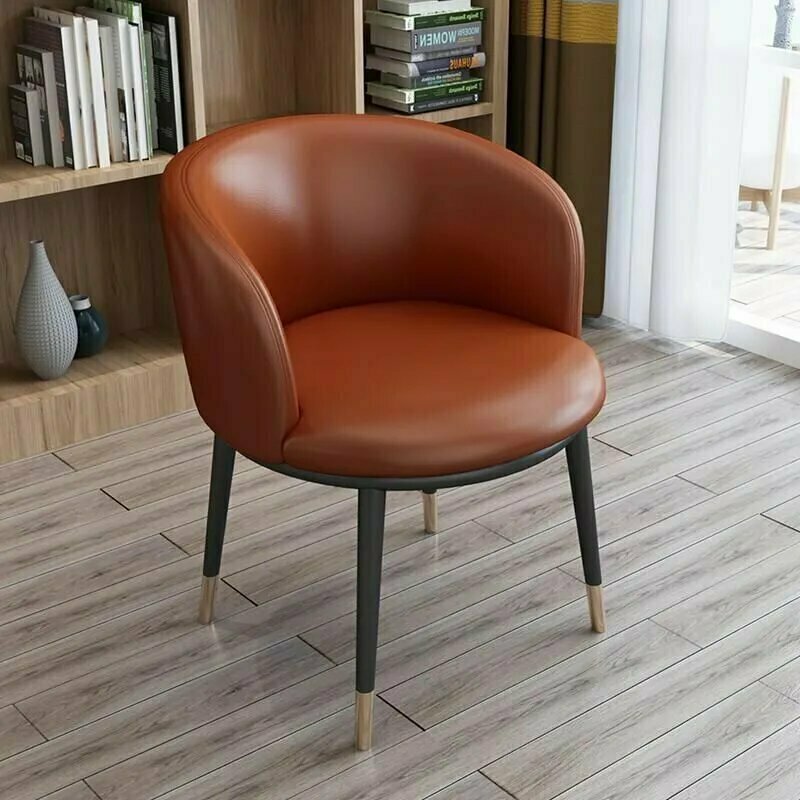 Стул, искусственная кожа, с подлокотниками, коричнево-красная обивка, высота 75 см