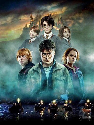 Алмазная мозаика на подрамнике "Гарри Поттер" круглые бриллианты 40х50см