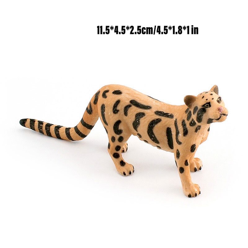 Exquisite leopard model sculpture plastic desktop decor 5-12.5cm long 4-9.5cm high