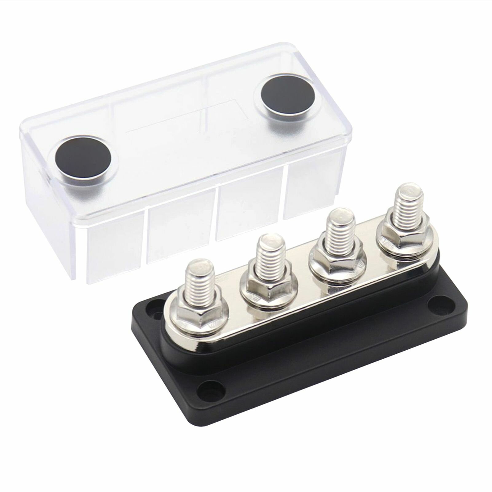 Шинопровод распределительный 300А 4x3/8 48В DC с прозрачной крышкой